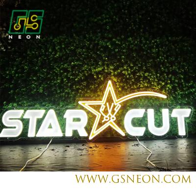 China STAR CUT Barber Shop Neon Light Sign Custom For Modern Barbershop Window Branding Display for sale