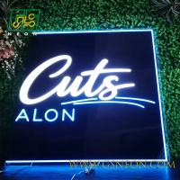 China MY CUTS Beauty Salon Neon Light Sign With Black Backing Custom LED Wall Decor for sale