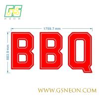China Dual Line Exposed Neon Channel Letters Exterior LED BBQ Neon Sign For Restaurant Patio for sale