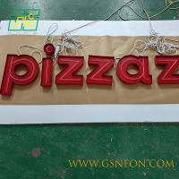 China LED Single Line Exposed Neon Sign Wall Decor For Pizza Restaurant Window Display for sale