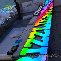 China Programmed RGB LED Channel Letter Sign Dynamic Colors Outdoor Acrylic Storefront Sign for sale