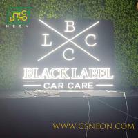China Black Label Car Care Shop White Light Neon Sign For Detailing Studio Garage Wall Decor for sale