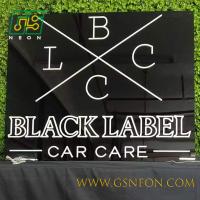 China Black Label Car Care Shop White Light Neon Sign For Detailing Studio Garage Wall Decor for sale