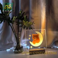 China 5V Baby Room LED Night Light Soft Glowing Acrylic Edge Lit Sign With Printing Bear for sale