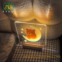 China 5V Baby Room LED Night Light Soft Glowing Acrylic Edge Lit Sign With Printing Bear for sale