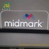 China Plexiglass LED Night Light Table Stand LED Edge Lit Acrylic Sign For Office Shop Bedroom for sale