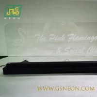 China LED Edge Lit Acrylic Sign Stand Engraved Night Light Display For Reception Counter for sale