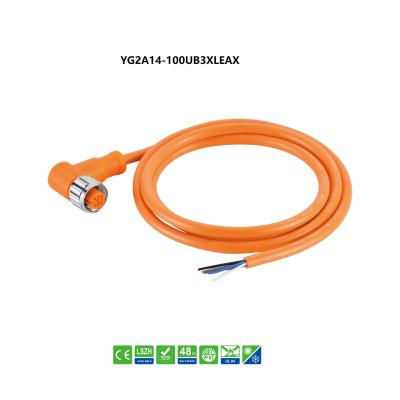 China 4pin 10m PUR M12 Sensor Actuator Cable A Coding Female Right Angled Connectors for sale