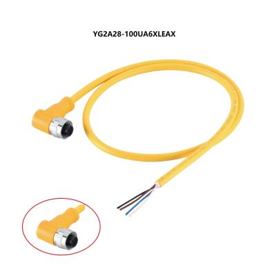China Right Angled 10m Shielded Sensor Actuator Cable M12 Connector A Coded Female 8Pin for sale