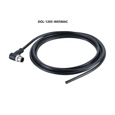 China Shielded PUR Plug Right Angled Sensor Actuator Cable 5Pin 5m Female M12 for sale