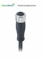 China 4 Pin Unshieled M12 A Code Female Straight Connector 2m Pvc Industrial Automation for sale