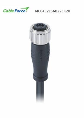 China 4 Pin Unshieled M12 A Code Female Straight Connector 2m Pvc Industrial Automation for sale