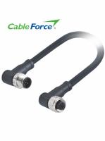 China 17 Pin Sensor M12 A Coded Connector Angled Molded With 1M UnShielded Cable for sale