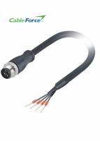 China 4 Pin UnShielded M12 S Coded Connector 12A Power Cable End With Terminals for sale
