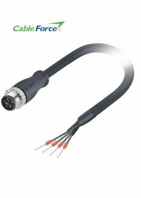 China 4 Pin UnShielded M12 S Coded Connector 12A Power Cable End With Terminals for sale