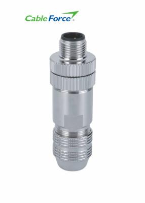 China Male M12 Field Wireable Connector 5 Pin EMI Shielded PG7 Cable Outlet for sale