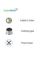 China M12 T Code Male 4 Pin Connector Molded With 12A Power Cable Unshielded Free End for sale