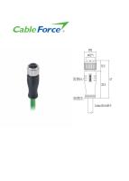 China EMI Shielded Free End M12 Ethernet Connector D Code With Cat5e S / FTP Cable for sale