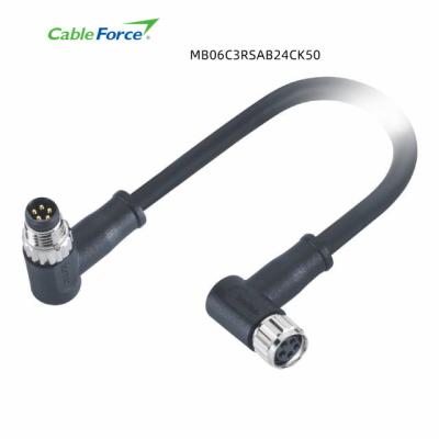 China A Code Male To Female M8 6 Pin Connector With PVC Cable Unshielded for sale