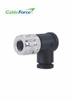 China 3 Pin Right Angled Field Wireable M8 Connector PA66 GF IP67 Female for sale