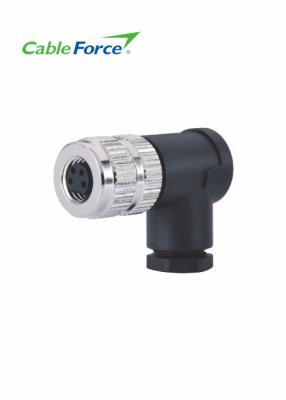 China 3 Pin Right Angled Field Wireable M8 Connector PA66 GF IP67 Female for sale