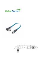 China X Code Male To A Code Female M12 Circular Connector 8pin Molded Ethernet Cable for sale