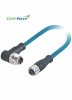 China X Code Male To A Code Female M12 Circular Connector 8pin Molded Ethernet Cable for sale