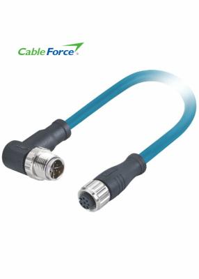 China X Code Male To A Code Female M12 Circular Connector 8pin Molded Ethernet Cable for sale