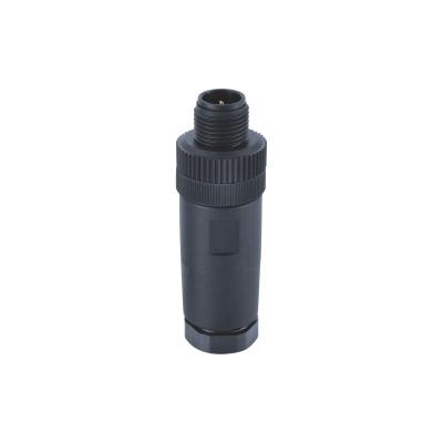 China Field Installation M12 Male Connector 5 Pin A Code Plastic Screw PG7 PG9 IP67 IP68 for sale