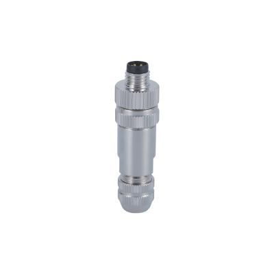 China Screw Termination M8 4 Pin Male Connector Field Installation Brass Screw Shielded for sale