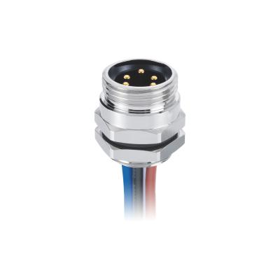 China Male Rear Side Fastening 7/8 Mini Change Connectors 5Pin A Code 0.2m Single Wires for sale