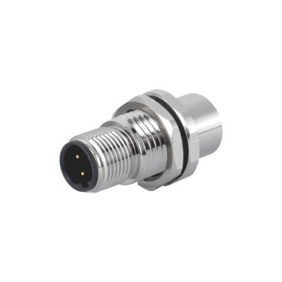 China A Code Male Female In One Through Wall Type M12 Panel Connector 5 Pin for sale