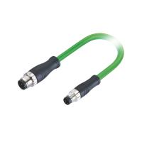 China 4 Pin Male To 4 Pin D Code Male m8 m12 connectors Molded PVC Cat5e 4x22AWG for sale