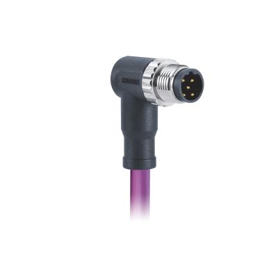 China B Coded M12 5 Pin Male Connector Right Angled Molded 0.5m Pur Shielded Cable for sale
