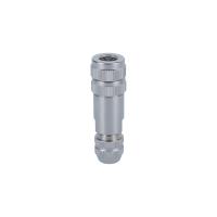 China Screw Termination Field M8 Connector 4 Pin Wireable Female Brass Screw Shielded for sale