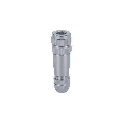 China Screw Termination Field M8 Connector 4 Pin Wireable Female Brass Screw Shielded for sale