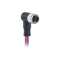 China 5 Pin M12 B Coded Connector Female Elbow Molded 0.5m Pur 2px22awg Shielded Profibus Cable for sale