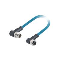 China Ethernet Cable M12 X Coded Connector Right Angled Male To Female Molded 1m Pur Cat 6a 4px26awg Profinet Cable for sale