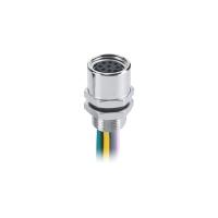 China Soldered Wires M8 Panel Mount Connector Rear Receptacle Female With 0.5m Wires for sale