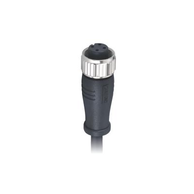China Waterproof M16 4 Pin Connector Female Contacts Molded 0.5m Pur 4x16awg Cable Ip67 / Ip68 for sale