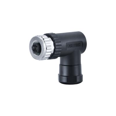 China Screw Termination M12 Circular Connector 5 Pin A Code Female 90 Degree Field Wireable Pg7 for sale