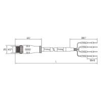 China servo motor M12 Cable Connector IP67 with PUR 2m 12A Power Cable for sale
