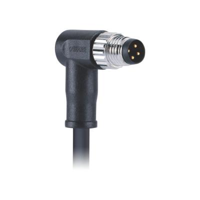 China Circular M8 4 Pin Male Connector A Code Right Angled Soldering Termination for sale