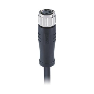 China 1M PVC AWG 24 Cable M8 Circular Connector A Code M8 4 Pin Female Connector for sale