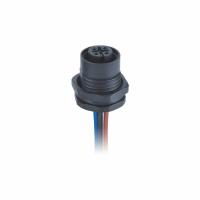 China Plastic Screw M12x1 4 Pin Connector 0.2m Panel Mount M12 A Coded Female Connector for sale