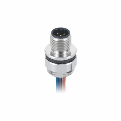 China 3 Pin M12 Circular Connector A Code Brass Contact Male Connector for sale