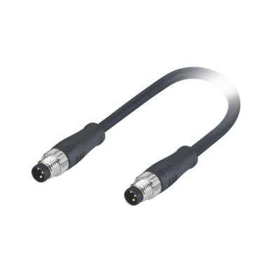 China PVC Unshielded M8 Circular Connector Male To Male 1M M8 3 Pin Cable for sale