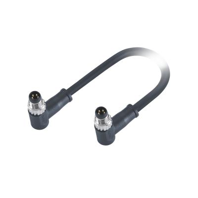 China A Code M8 4 Pin Cable Male To Male 1M PVC M8 Right Angle Cable for sale
