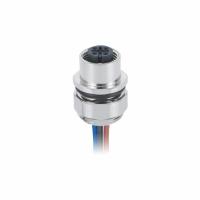 China 3 Pin M12 Female Panel Mount Connector A Code For Automation Applications for sale