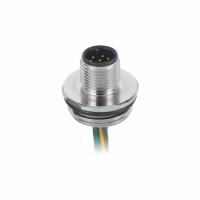 China Power M12 Circular Connector 4A 60V Soldering Termination For Waterproof Chassis for sale